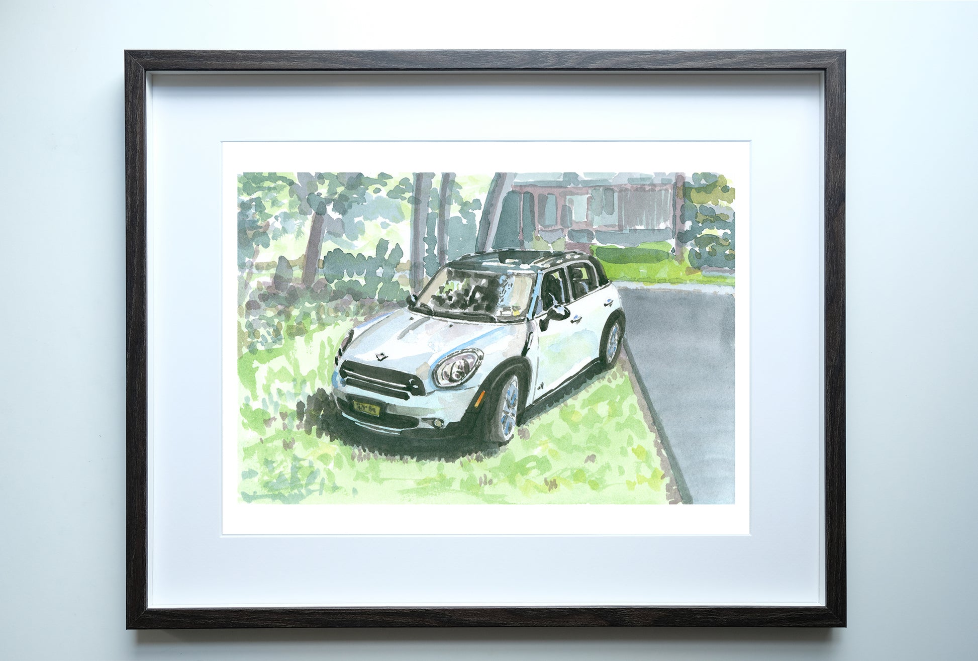 Mini Cooper Countryman Painting, Cute Car, Print – Art By Francis